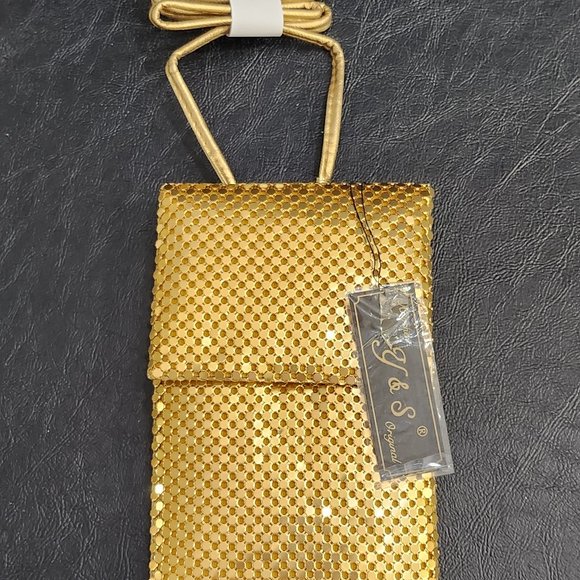 Y&S Handbags | Bags | Ys 6s Retro Gold Over The Shoulder Gold Wallet ...